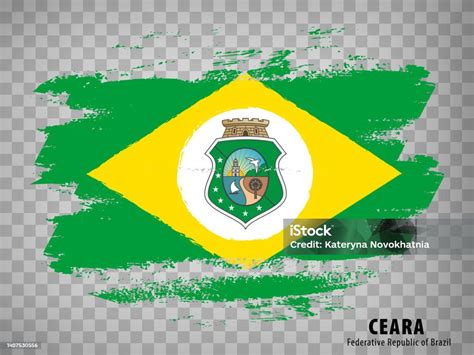 브러시 스트로크에서 Ceara의 국기 브라질 연방 공화국 귀하의 웹 사이트 디자인 응용 프로그램 Ui에 대한 투명한 배경에