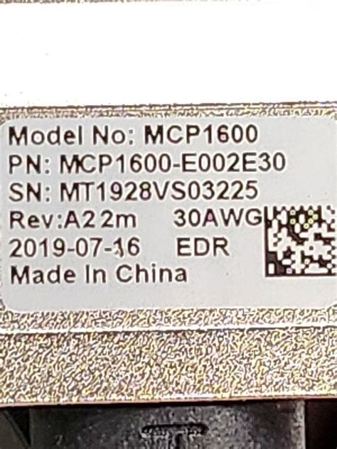 Mellanox Mcp1600 E002 Qsfp28 Ib Edr Up To 100gbs 2m Passive Copper Dac
