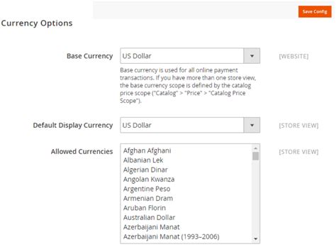how to configure currency in magento 2 x mage2db