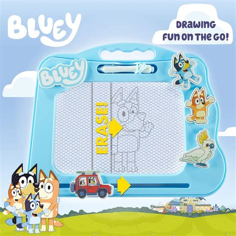 Bluey Magnetic Travel Scribbler Drawing Board 10cmx15cm Screen For Ages 3