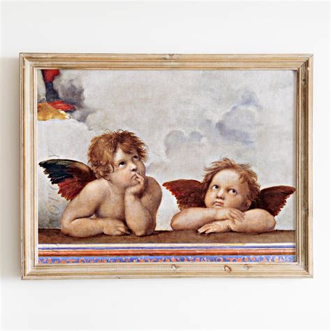 Sistine Madonna By Raphael The Two Angels Cherubs Wall Art Poster