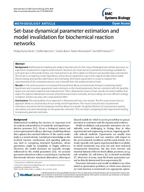 Pdf Methodology Article Set Base Dynamical Parameter Estimation And