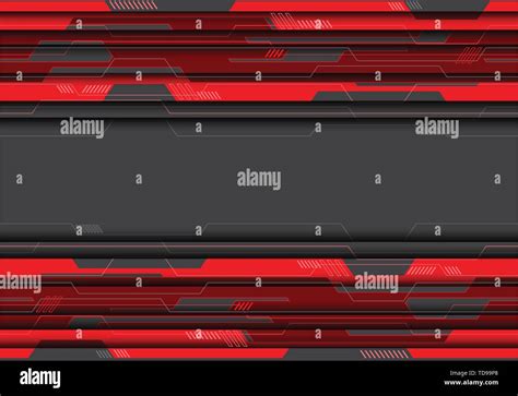 Abstract Red Circuit On Grey Design Modern Futuristic Background Vector Illustration Stock