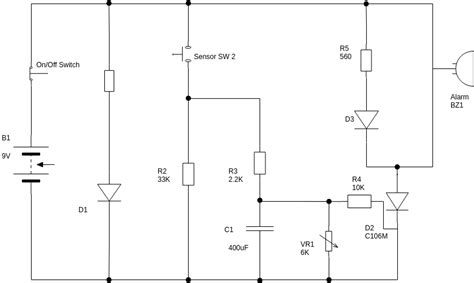 Sensor Alarm Basic Electrical Diagram Template