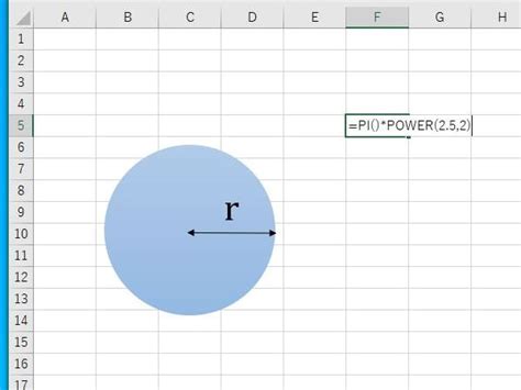 Pi関数（円周率） Using Excel