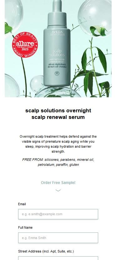 Free Aveda Scalp Solutions Overnight Scalp Renewal Serum Sample