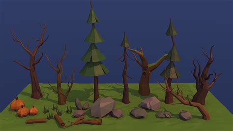 Cartoon Forest Assets Free 3d Model Blend Fbx Free3d