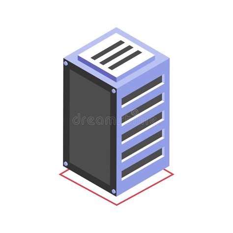 Isometric Icon Of A Server Rack Used For Data Storage Stock Illustration Illustration Of Icon