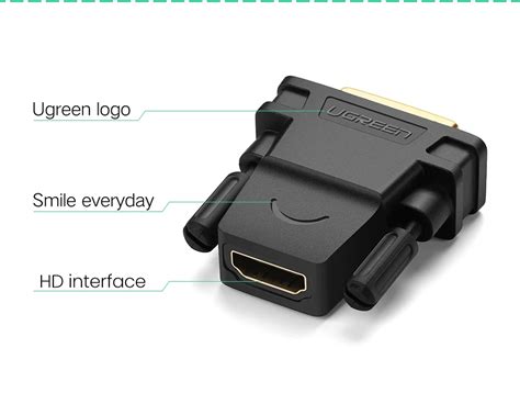 Ugreen DVI To HDMI Adapter Bidirectional DVI D 24 1 Male To HDMI Female