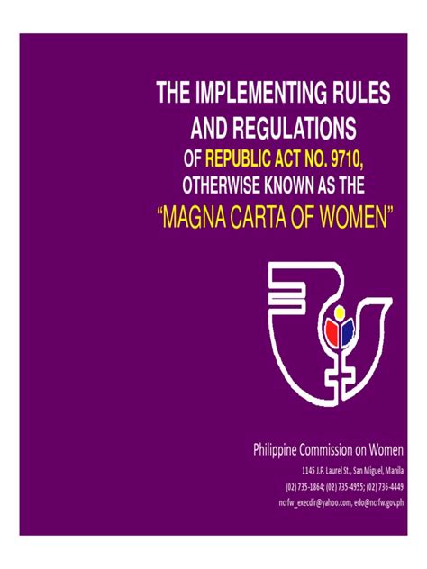 Irr Magna Carta Of Women Presentation For Launch 1 Sex Education Social Protection