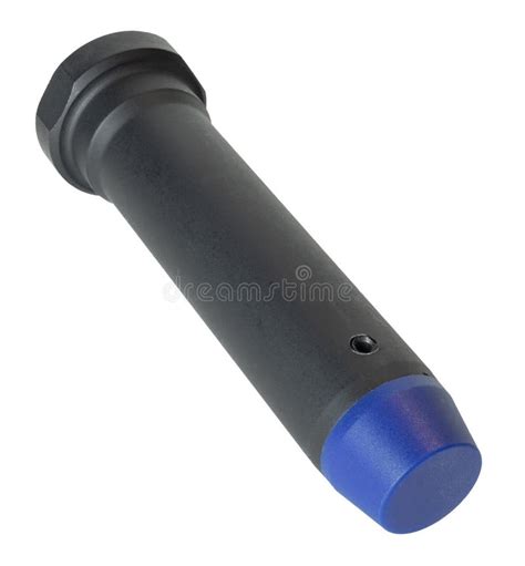 Synthetic Blue Tip On An Assault Rifle Black Buffer Weight Stock Image Image Of Modification
