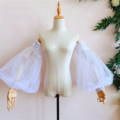 Romantic Dot Tulle Puffy Sleeves For Wedding Fashion Bridal Etsy