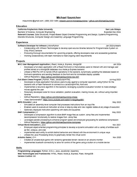 Computer Engineering Resume R Resumes
