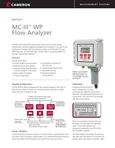Download Nuflo Mc Iii Wp Flow Analyzer Proflow Systems