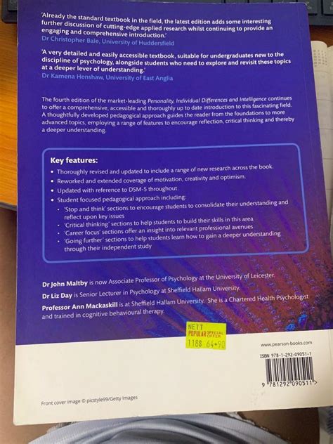 Personality Individual Differences And Intelligence Hobbies And Toys Books And Magazines