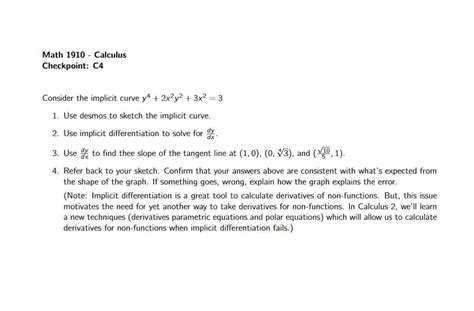 Solved Consider The Implicit Curve Y42x2y23x23use Desmos