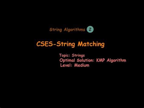 CSES String Matching KMP Algorithm YouTube