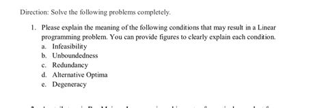 Solved Direction Solve The Following Problems