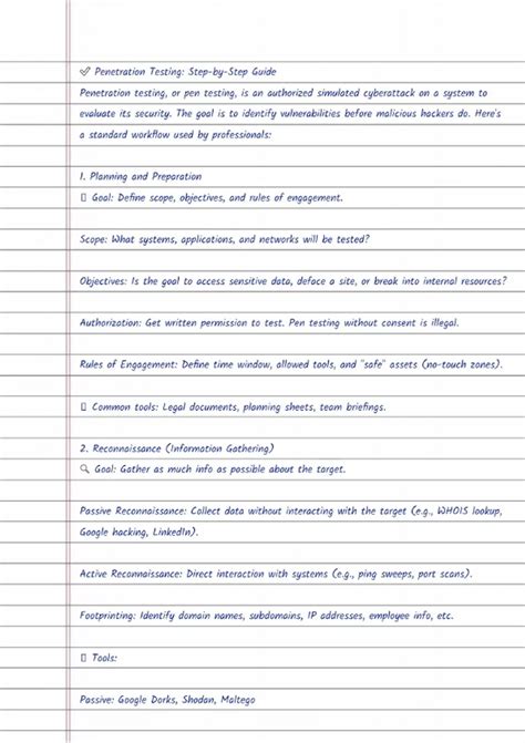 Penetration Testing Step By Step Guide Cocs Stuvia Us