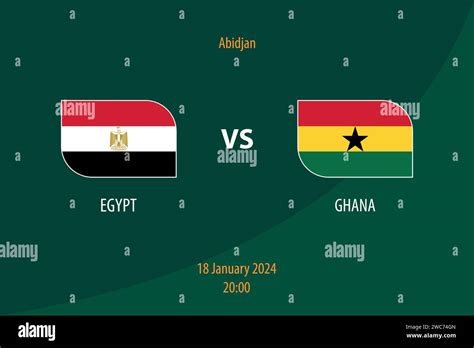 Modèle de diffusion du tableau de bord de football Egypte vs Ghana pour