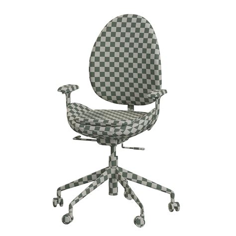 HATTEFJALL office chair with upholstered seat and castor wheels 3D ...