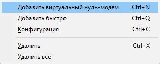 Вид программы Virtual Null Modem