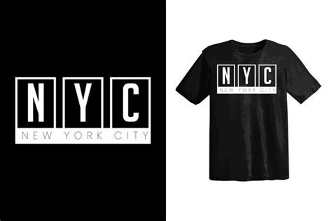 뉴욕시 미국 Nyc 인쇄술 티셔츠 디자인 상품 인쇄 준비 프리미엄 벡터