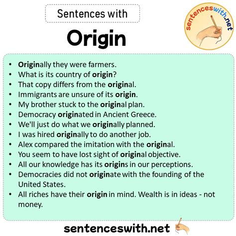 Sentences With Origin Sentences About Origin Sentenceswithnet