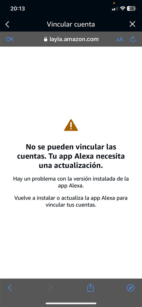 Accounts Cannot Be Linked Your Alexa App Needs An Update Voice Assistant Home Assistant