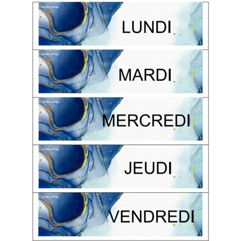 Etiquettes Jours