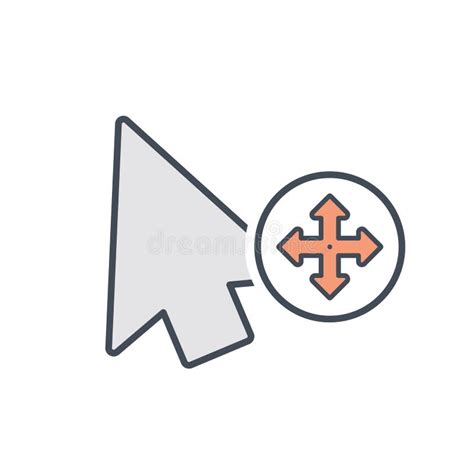 Arrow Cursor Directions Mouse Move Pointer Icon Stock Vector