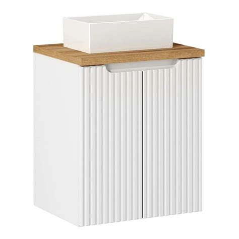 Lomadox Waschtisch Newport 56 White 50cm Breit Mit Aufsatzwaschbecken