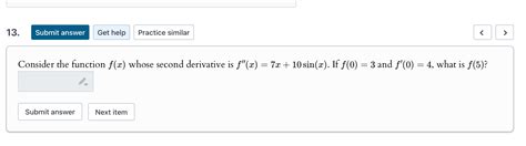 Solved Consider The Function Fx ﻿whose Second Derivative