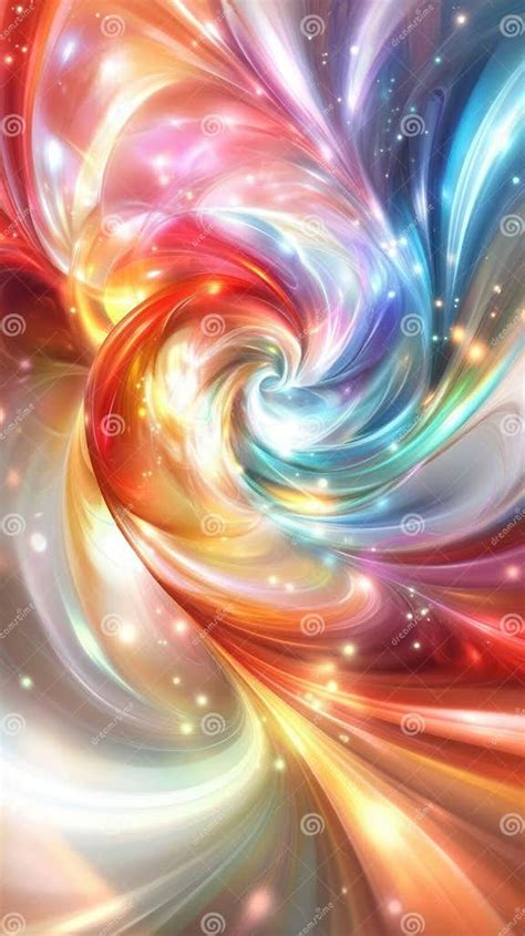 A Vibrant Swirl Of Colors And Light Creating An Abstract Dynamic Visual Experience Stock