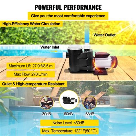 Swimming Pool Pump 05hp 110v Hot Tub Pump 075 Kw Water Circulation