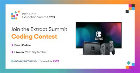 Win Nintendo Switch And More At Extract Summit Coding Contest Rscrapy