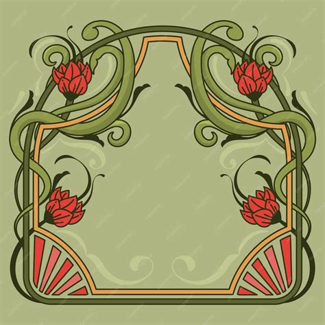 Premium Vector Hand Drawn Art Nouveau Frame Design