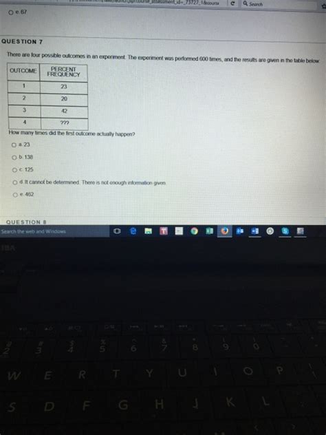 Solved There Are Four Possible Outcomes In An Experiment