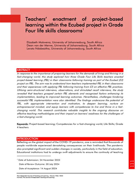 Teachers Enactment Of Project Based Pdf Learning Teachers