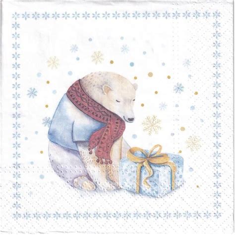 Serwetka Do Decoupage 33x33cm Niedźwiedź polarny Ceny i opinie Ceneo pl