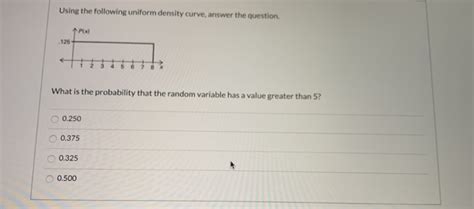Solved Using The Following Uniform Density Curve Answer The