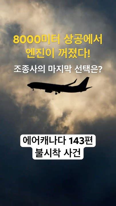 비행기 엔진이 멈췄다 하늘에서 기적을 만든 조종사의 선택은 실화 Youtube