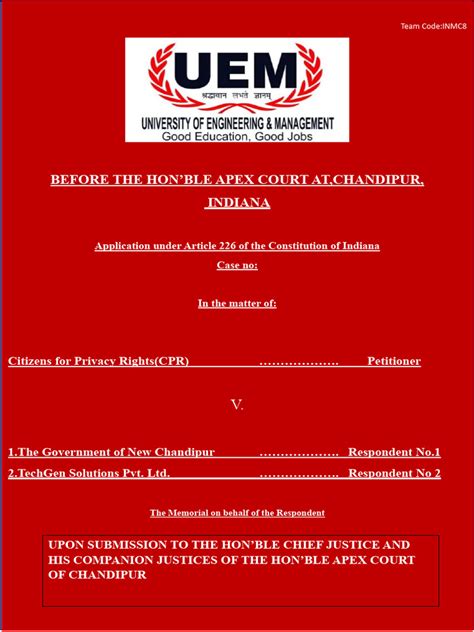 Respondent Side Of Moot Court Pdf Privacy Closed Circuit Television