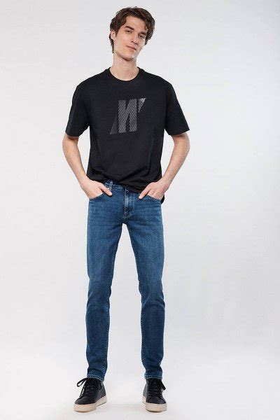 Mavi Erkek JAMES Vintage Gölgeli Mavi Pro Jean Pantolon İki Sepet