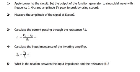 EXPERIMENT MEASURING INPUT AND OUTPUT IMPEDANCES Chegg