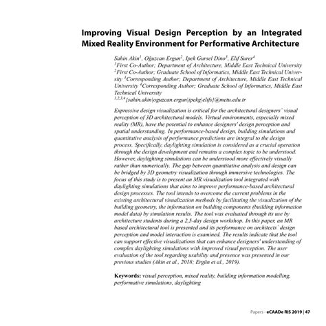 Pdf Improving Visual Design Perception By An Integrated Mixed Reality Environment For