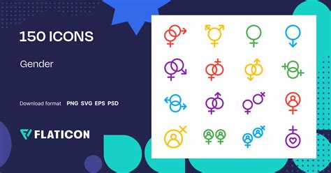 Gender Icon Pack Color Outline 150 Svg Icons