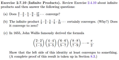 Solved Exercise 2710 Infinite Products Review Exercise