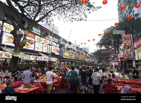 Restaurants At Famous Food Street Jalan Alor In Bukit Bintang Malaysia
