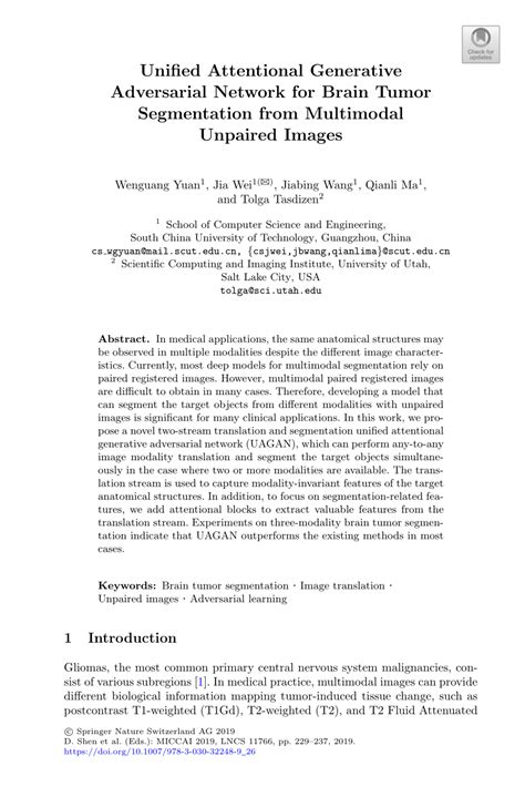 Pdf Unified Attentional Generative Adversarial Network For Brain Tumor Segmentation From